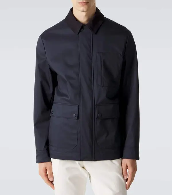 Canali Suede-trimmed Blouson Jacket