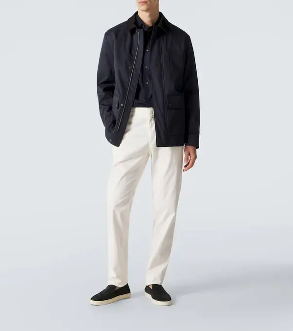 Canali Suede-trimmed Blouson Jacket