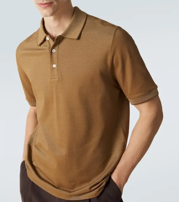 Canali Cotton Polo Shirt - Brown