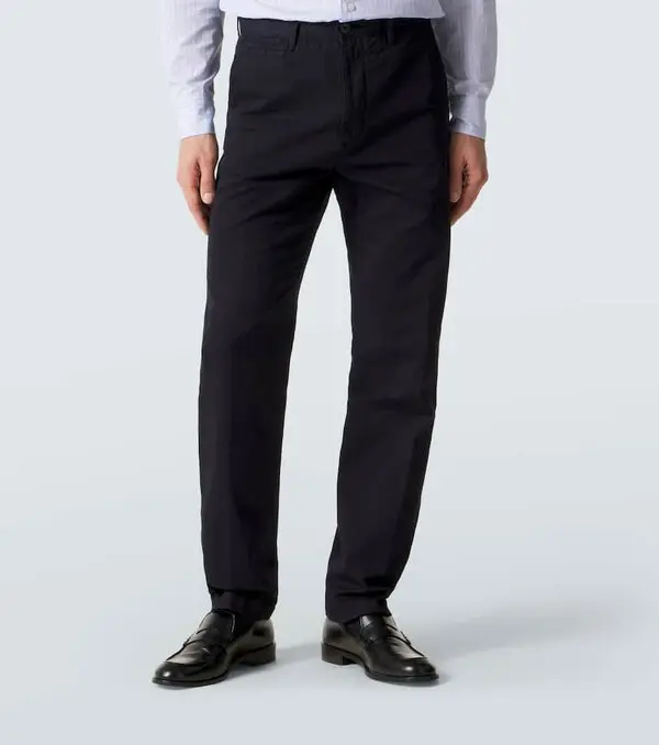 SLOWEAR Cotton And Linen Slim Pants - Blue