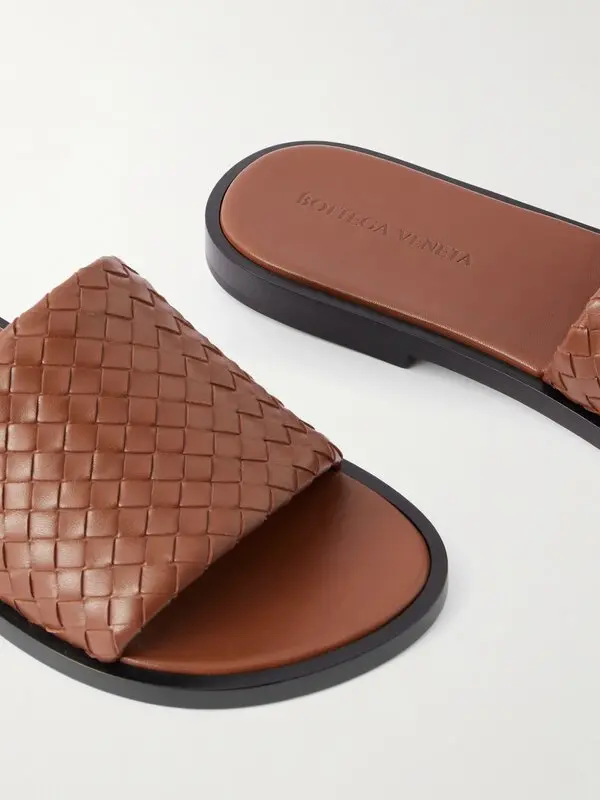 Bottega Veneta Intrecciato Leather Slides