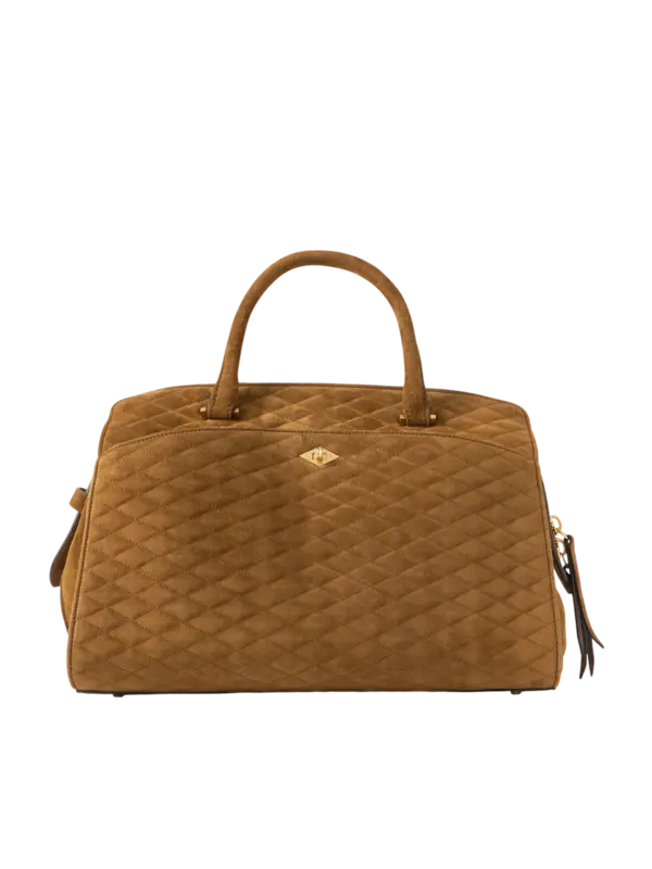 METIER Private Eye Quilted Suede Tote - Brown