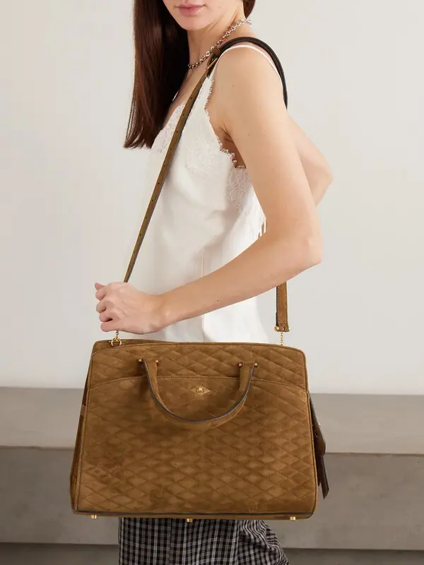METIER Private Eye Quilted Suede Tote