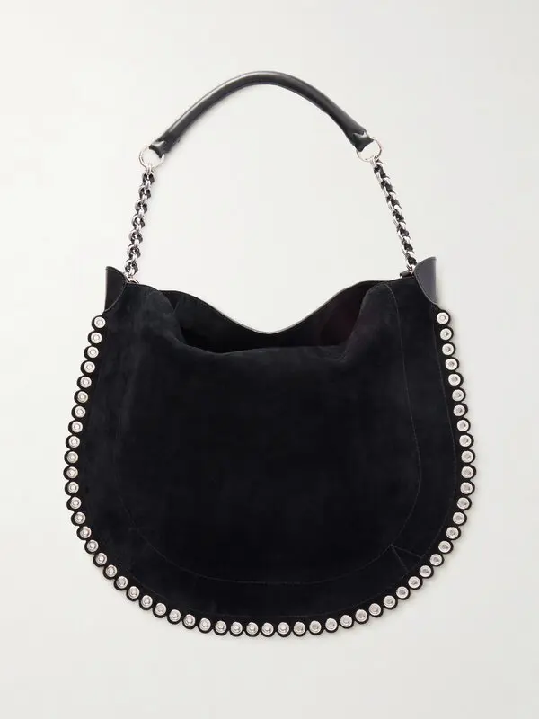 Isabel Marant Oskan Eyelet-embellished Suede Shoulder Bag