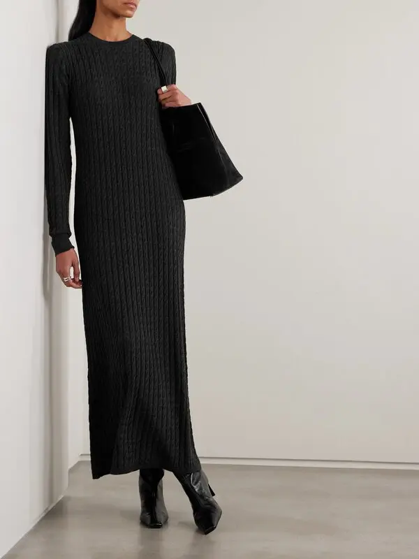 chinese dress ladies Ivory Cashmere Cable Knit Dress main image 0
