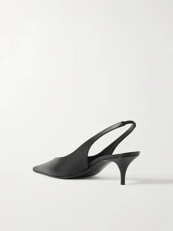 Amina Muaddi Anok Glossed-leather Slingback Pumps - Black