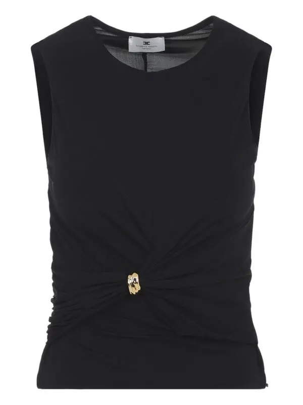 Elisabetta Franchi Sleeveless Top With Gold-tone Hardware - Black