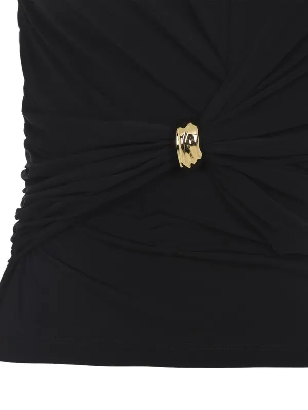 Elisabetta Franchi Sleeveless Top With Gold-tone Hardware - Black