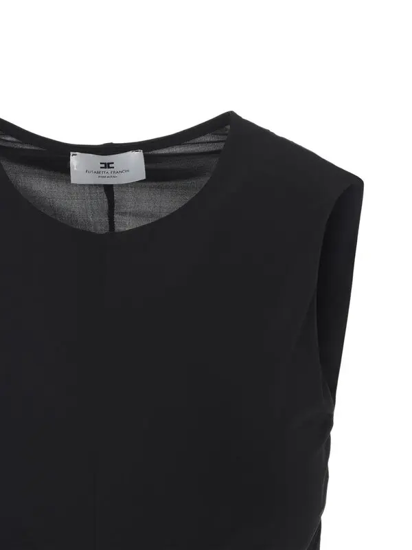Elisabetta Franchi Sleeveless Top With Gold-tone Hardware - Black
