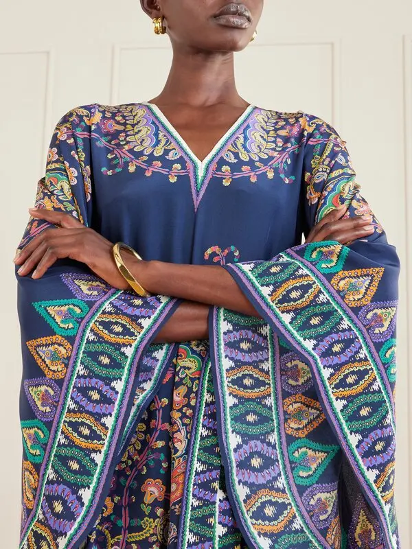 Etro Belted Paisley-print Silk-twill Mini Dress - Blue