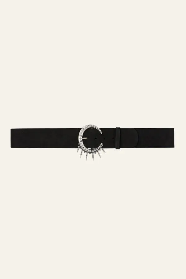 Ba&sh Bruna Wide Leather Belt - Black