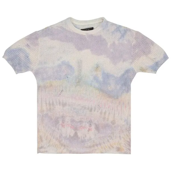 Amiri Tie Dye Knit Short-sleeve Shirt - Purple