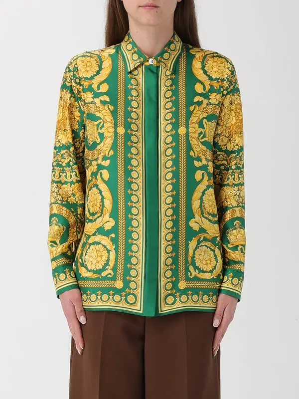 Versace Medusa Renaissance Print Shirt - Emerald