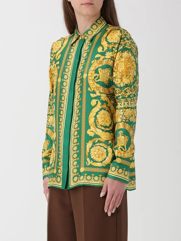 Versace Medusa Renaissance Print Shirt - Emerald