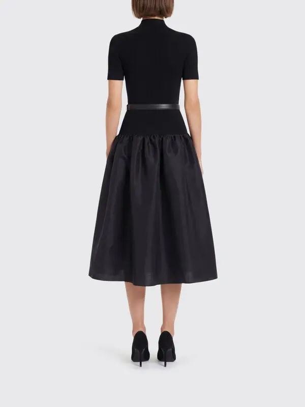 SELF-PORTRAIT Long Sleeve Collared Midi Dress