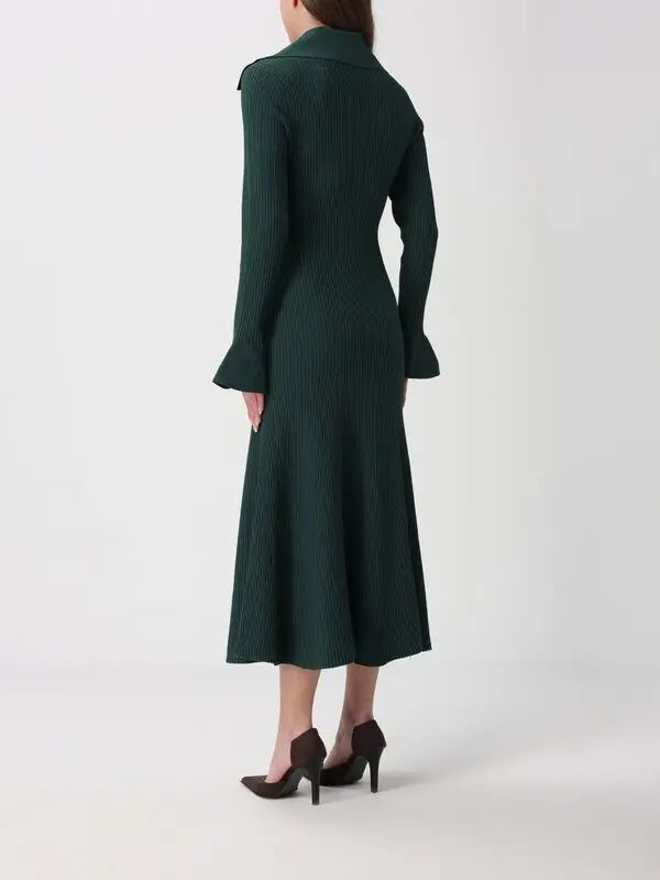 SELF-PORTRAIT Long Sleeve Collared Midi Dress