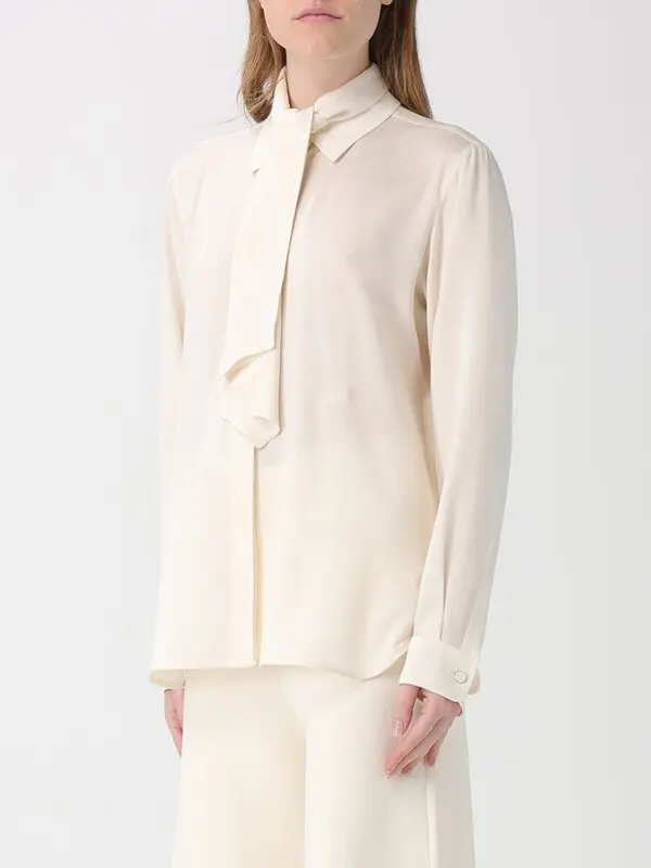 Max Mara Button-up Shirt With Draped Detail - Ivory
