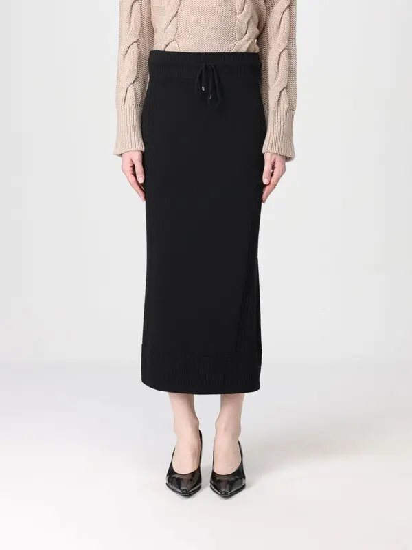 Ermanno Scervino Knit Skirt With Drawstring Waist - Black