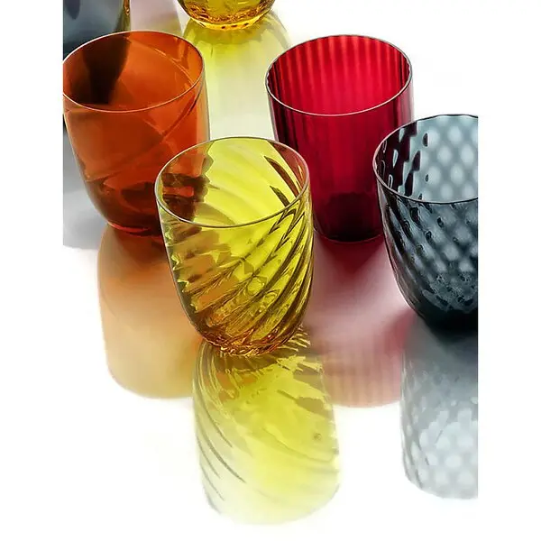 NASONMORETTI Idra Water Glass - Yellow Optic Twisted