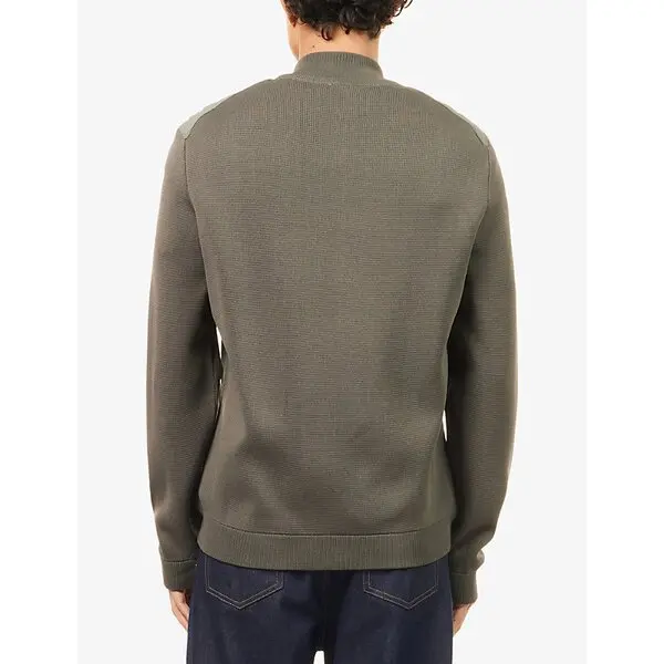 ARNE Hybrid Knitted Shell-woven Bomber Jacket - Olive