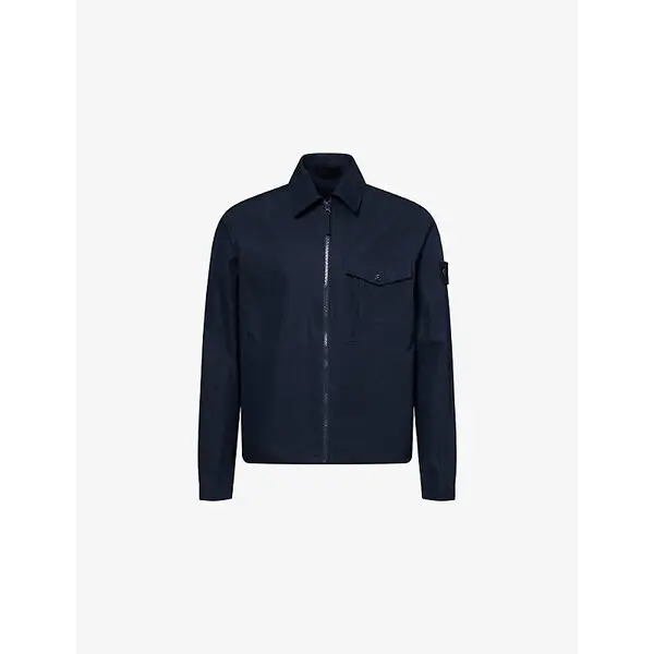 Stone Island Ghost Weatherproof Cotton Overshirt - Navy Blue