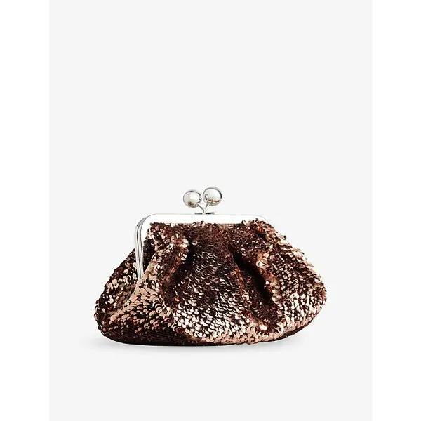 Max Mara Sequin-embellished Pasticcino Clutch Bag - Pink