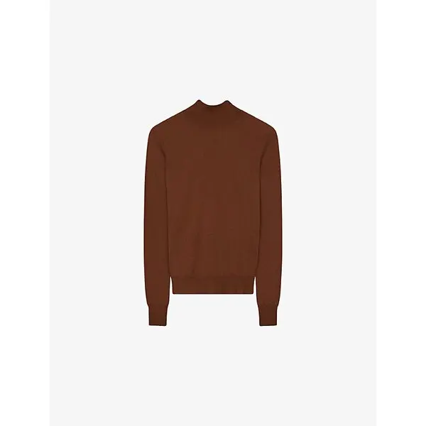 JOSEPH Cashair High Neck Cashmere Jumper - Cocoa