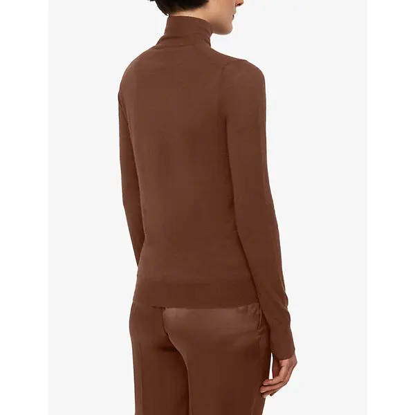 JOSEPH Cashair High Neck Cashmere Jumper - Cocoa