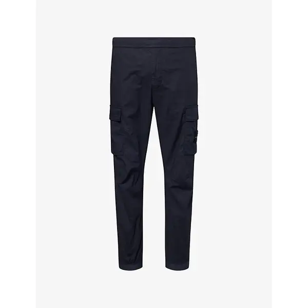 Stone Island Cotton-blend Cargo Trousers - Navy Blue