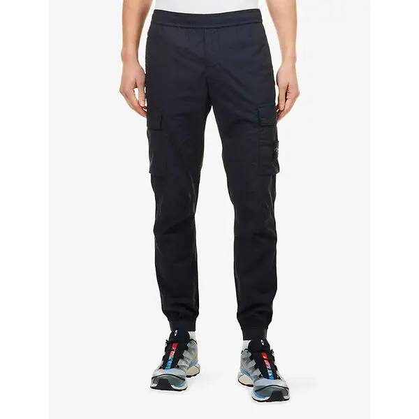 Stone Island Cotton-blend Cargo Trousers - Navy Blue