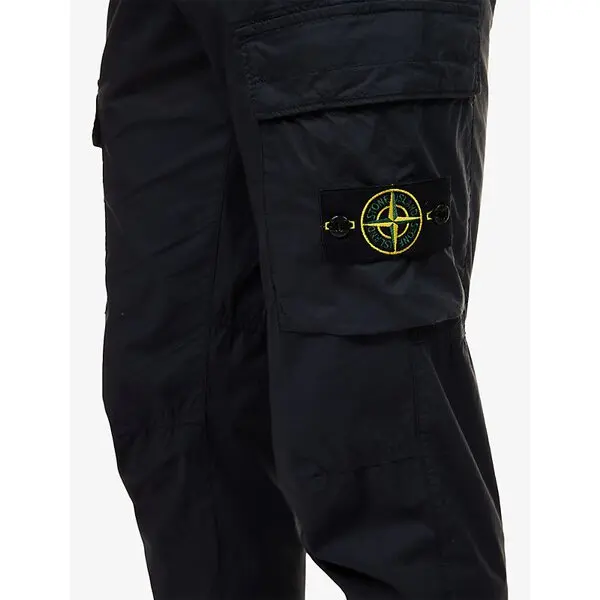 Stone Island Cotton-blend Cargo Trousers - Navy Blue