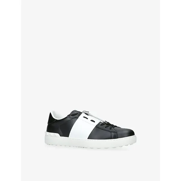 Valentino Garavani Open Leather Trainers - Blk/white