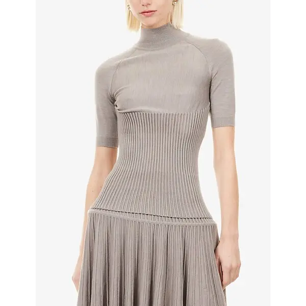 Alaïa Ribbed Wool-blend Top
