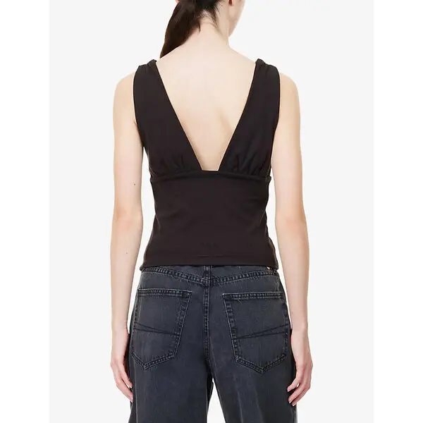 TALA 365 Ruched Deep Plunge Top
