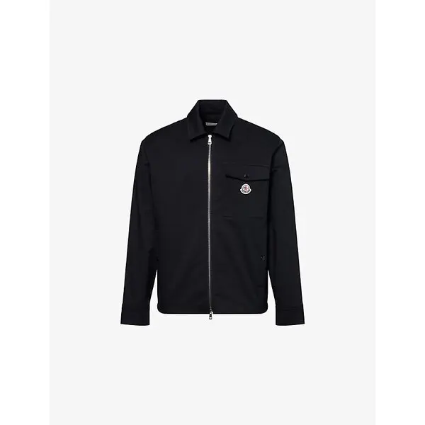 Moncler Logo-patch Zip-through Cotton Overshirt