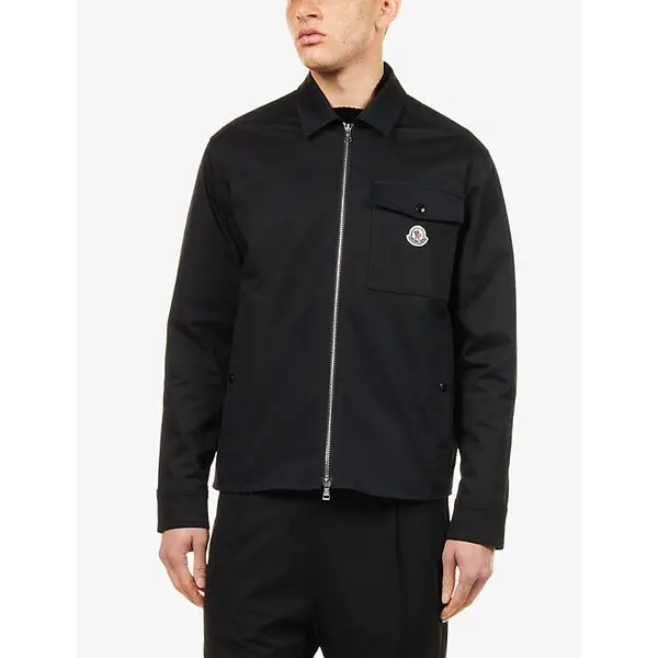 Moncler Logo-patch Zip-through Cotton Overshirt