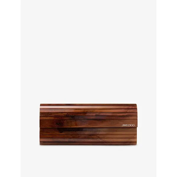 JIMMY CHOO Acrylic Clutch With Detachable Chain Strap - Toffee