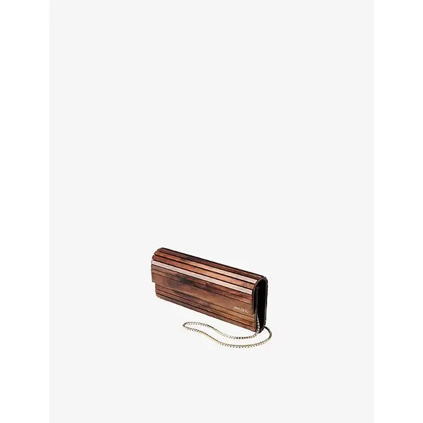 JIMMY CHOO Acrylic Clutch With Detachable Chain Strap - Toffee