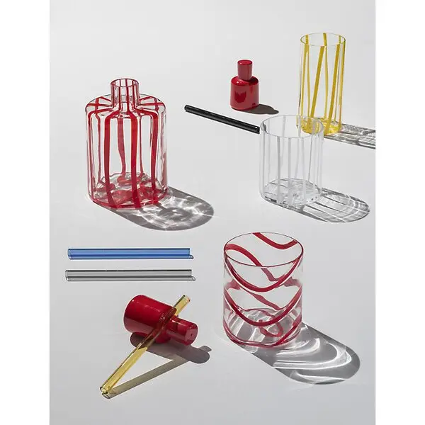 NASONMORETTI Cyrcus Glass Tumblers Set Of Two - Red