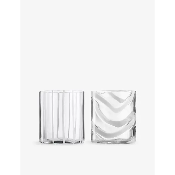 NASONMORETTI Cyrcus Glass Tumblers Set Of Two - White