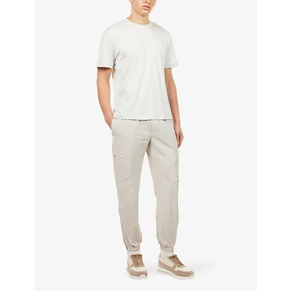 Eleventy Patch-pocket Tapered-leg Stretch-woven Trousers