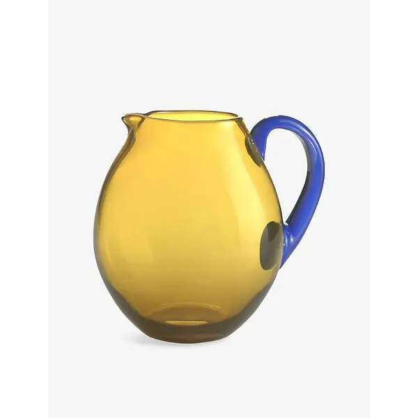 NASONMORETTI Dandy Glass Jug - Blue Yellow