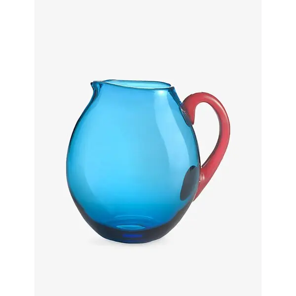 NASONMORETTI Dandy Glass Jug - Coral Red Turquoise