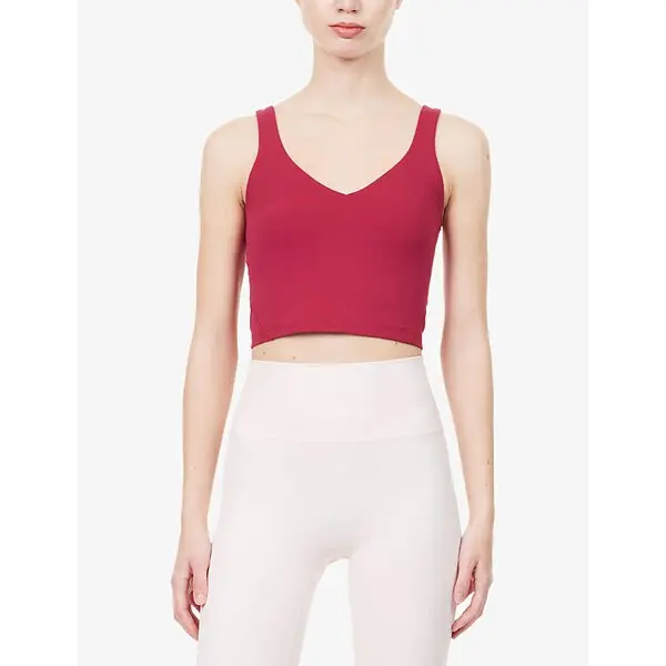 Lululemon Align V-neck Stretch-woven Top - Berry Rumble