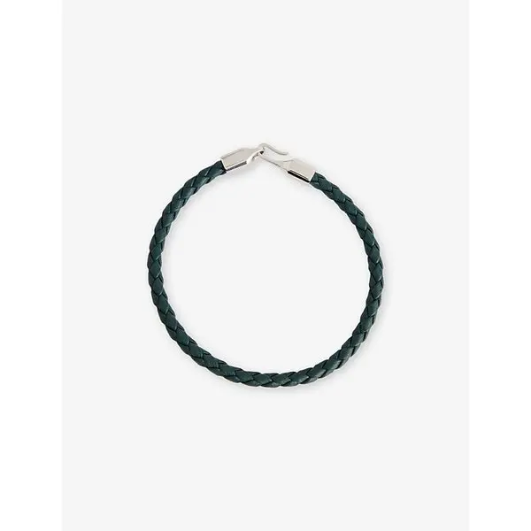 THOMAS SABO Braided Sterling Silver And Leather Bracelet - Green