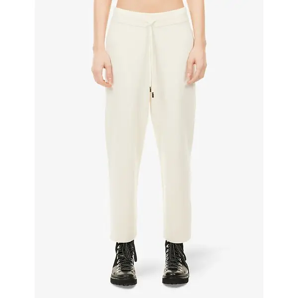 Moncler Brand-patch Straight-leg Wool And Cashmere Jogging Bottoms - Natural