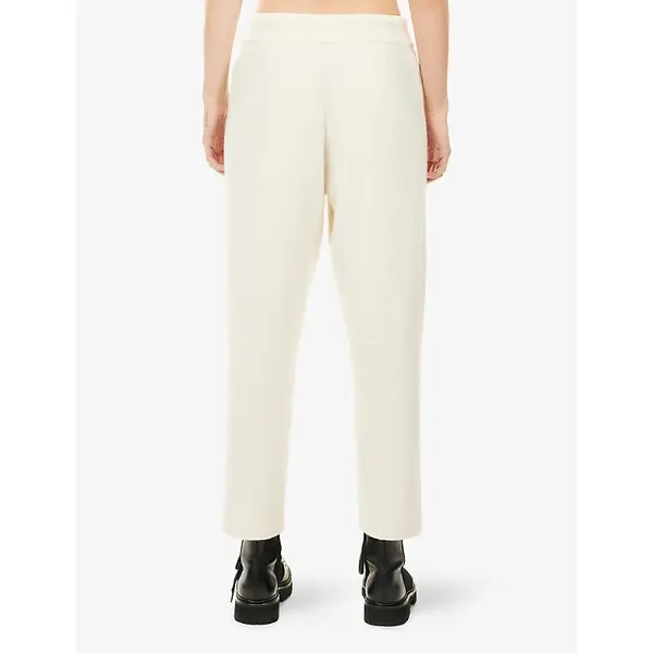 Moncler Brand-patch Straight-leg Wool And Cashmere Jogging Bottoms - Natural