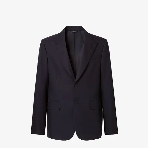 Fendi Jacquard Wool Jacket - Blue
