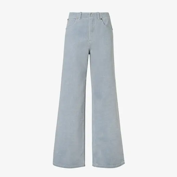 Fendi Flared Five-pocket Trousers With Embossed Detailing