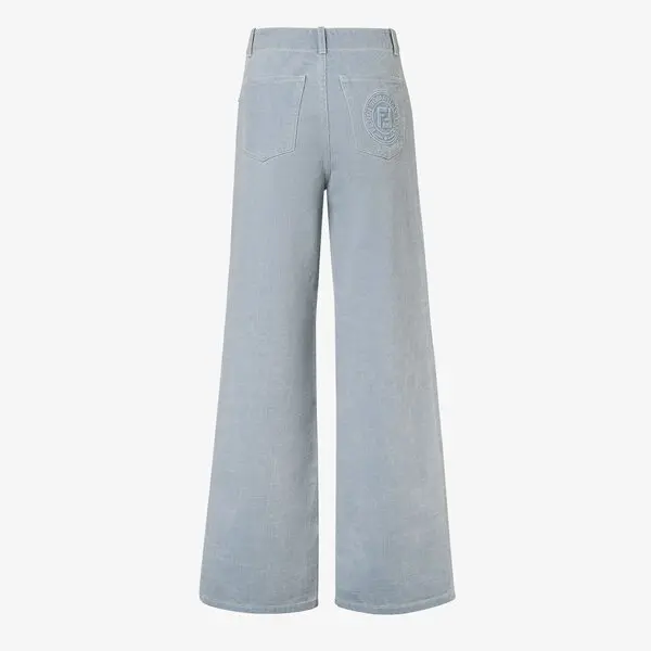 Fendi Flared Five-pocket Trousers With Embossed Detailing